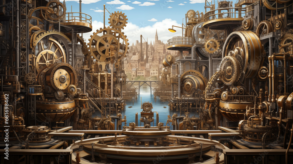 Mechanical Marvels: A hyper-realistic illustration of intricate ...