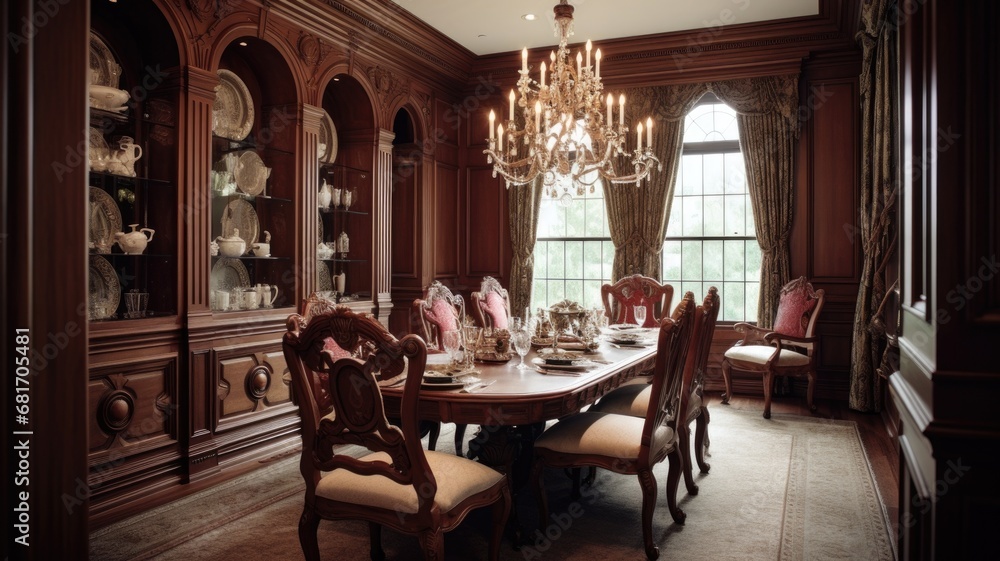 Interior design inspiration of Traditional Classic style home dining ...