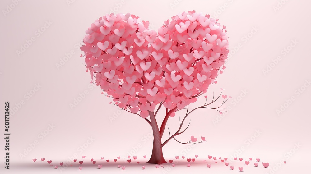 Pink love tree, sapling, graceful and slender "S"-shaped trunk, smart ...