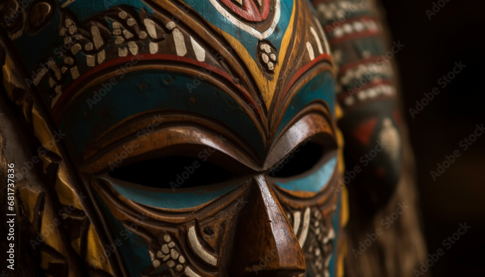 Ancient African mask, a symbol of indigenous spirituality and tradition ...