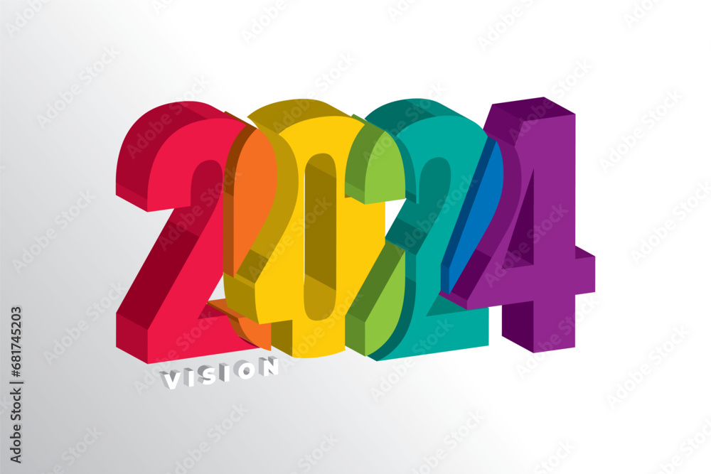 2024 Vision Isometric Composition Concept with Spectrum Style Narrow ...