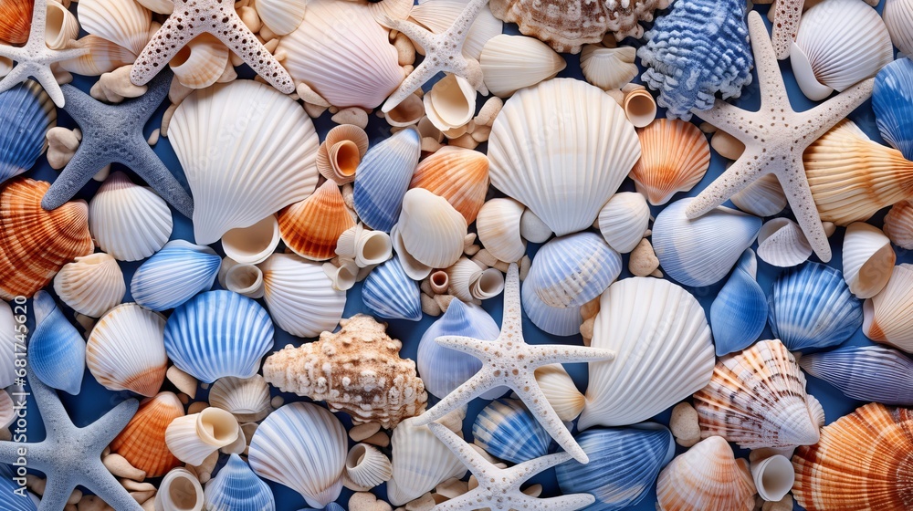 Collection of blue seashells Stock Photo | Adobe Stock