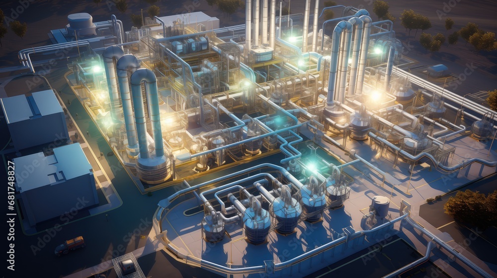 a natural gas compressor station from an aerial perspective, the vast ...