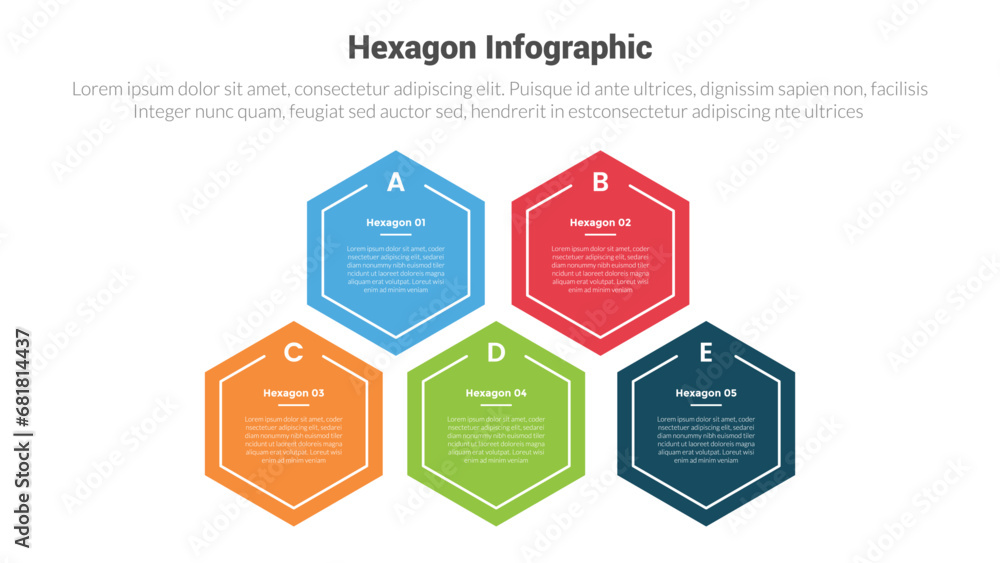 hexagon or hexagonal honeycombs shape infographics template diagram ...