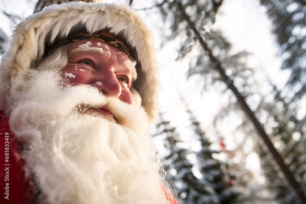 Foto de Santa Claus with a snow-white beard and mustache, embodying the ...