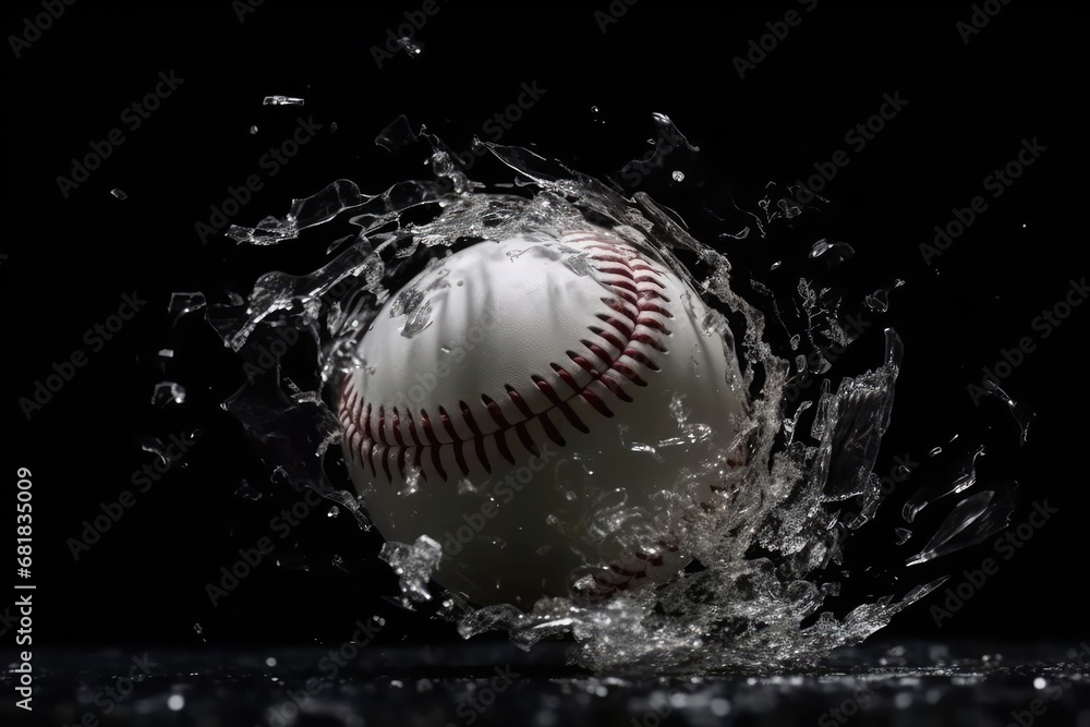 Baseball Taking a Dive in a Splashy Water World Generative AI Stock ...