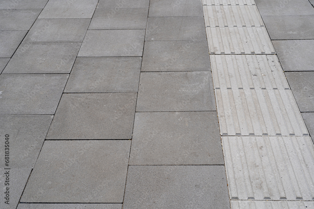 Tactile Paving on Modern Tiles Pathway for Blind Handicap, Safety ...