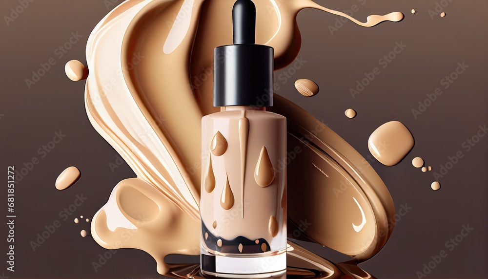 Concealer cosmetic product liquid foundation splash 3d illustration ...