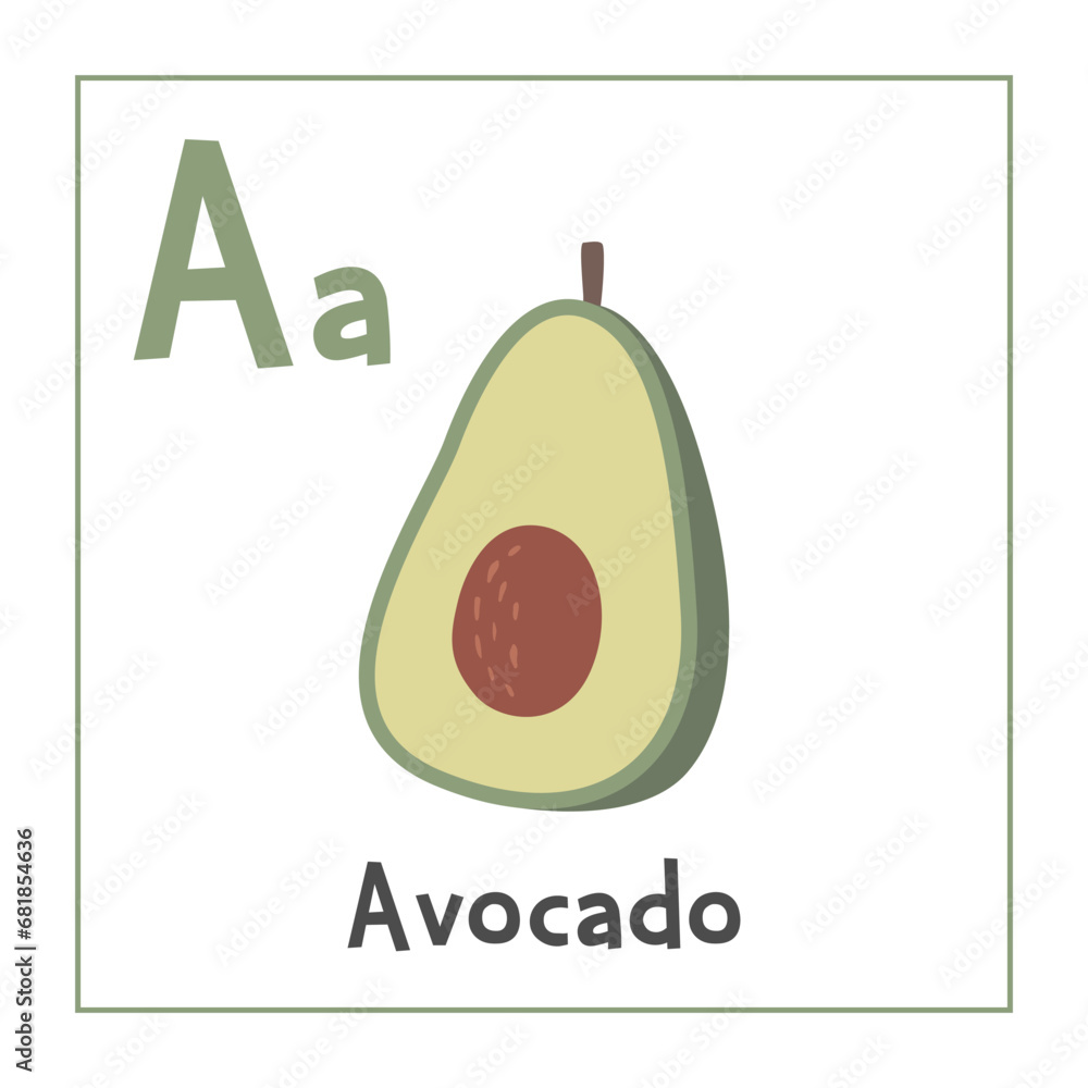 Avocado clipart. Avocado vector illustration cartoon flat style. Fruits ...