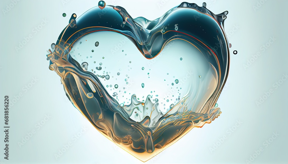 water flowing heart shapes Concept Health treatment The shape th ...