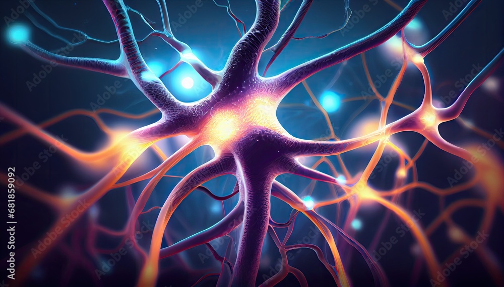 Neurons network Human nervous brain system neuroscience concept ...