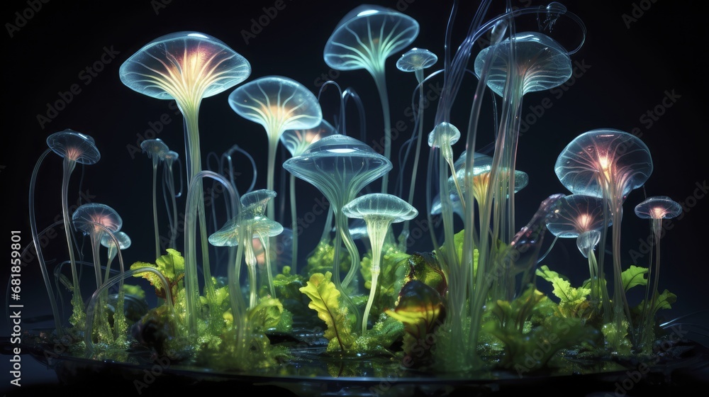 Bioluminescent plants advanced biotechnology innovative glowing ...