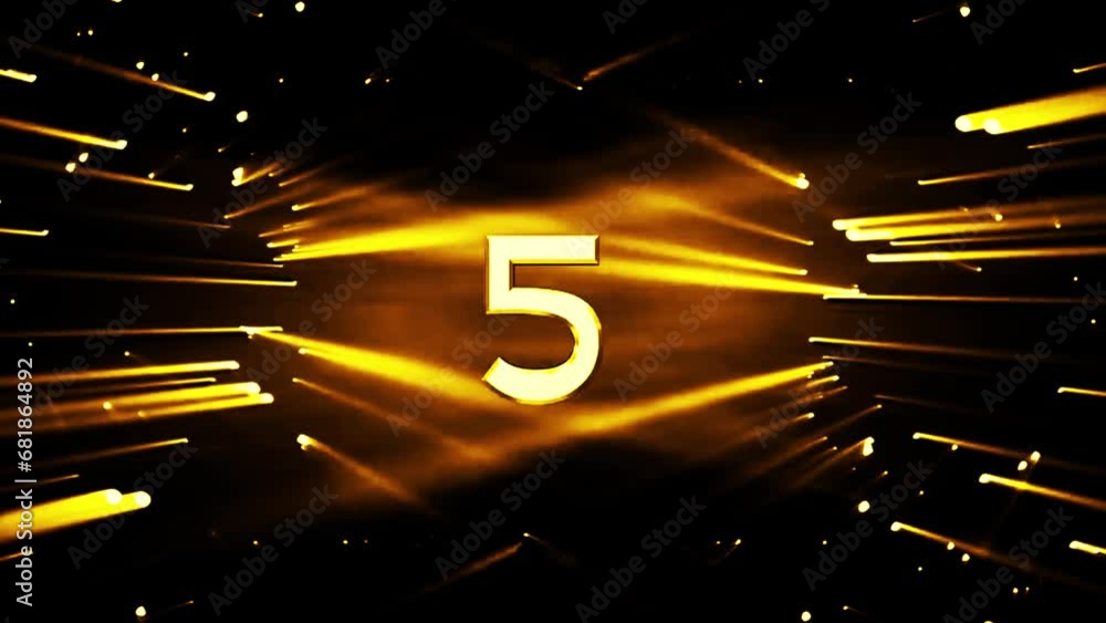 Wideo Stock: Top ten countdown glittering gold bright numbers from 10 ...