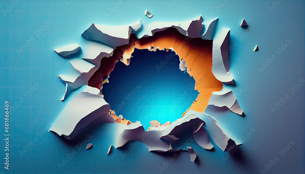 Hole nepal color paper Abstract conceptual background ripped torn ...