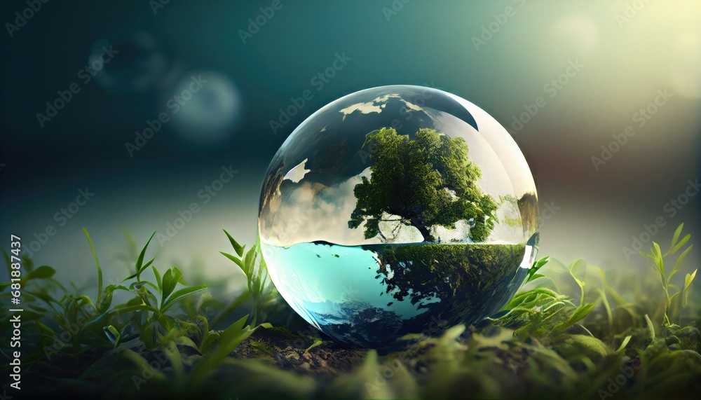 Environment clean planet ecology concept Earth Day Care globe green ...