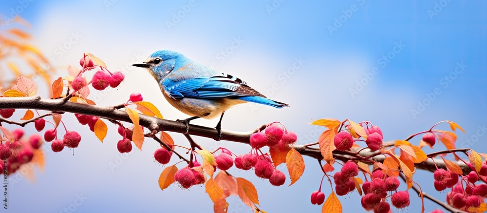 The beautiful bird with its vibrant blue feathers soared through the ...
