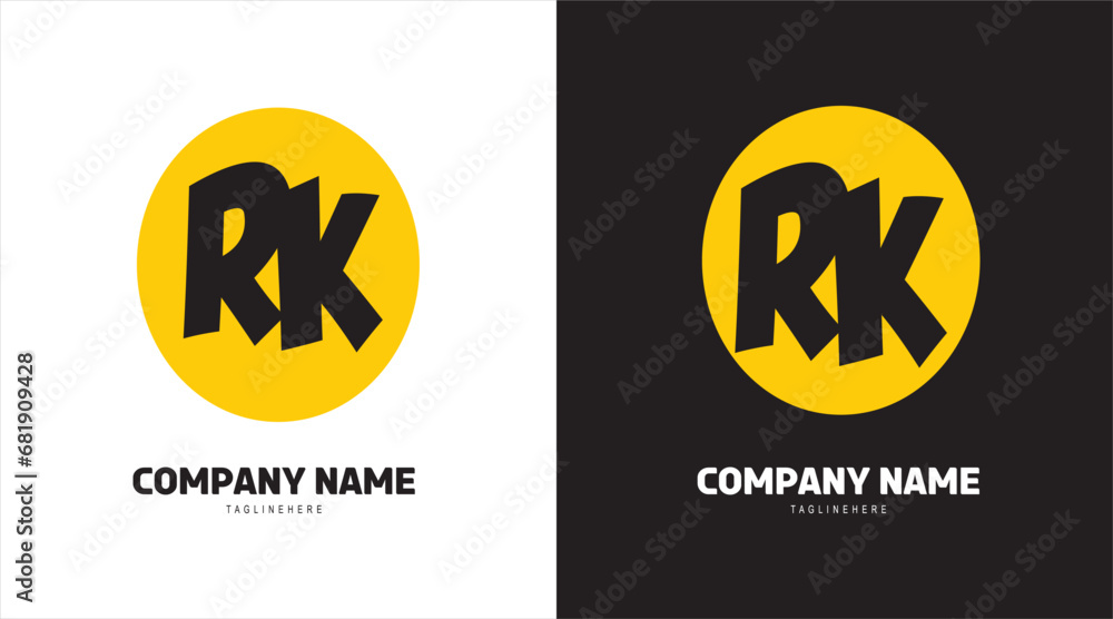 R and K initial logo in black inside a circle,Alphabet letters Initials ...