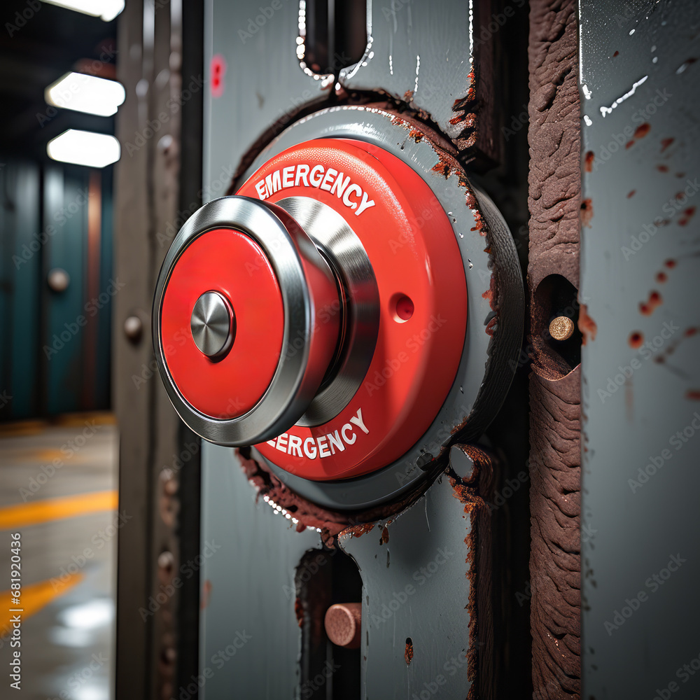 Striking Red Emergency Button: Crisis Averted Concept for Safety and ...