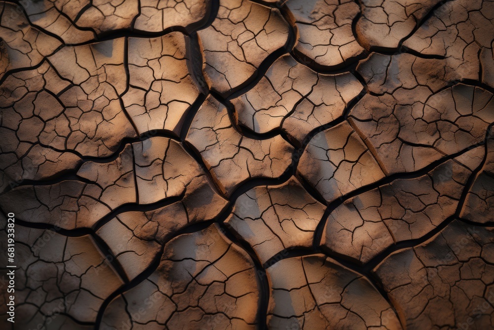 Cracked earth. Soil corrosion. Dried earth texture background. Mosaic ...