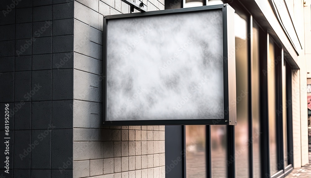 Blank modern outdoor business signage mock add company logo empty ...