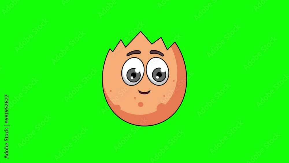 cracked egg cartoon character with a saluting face, emoji emoticon ...