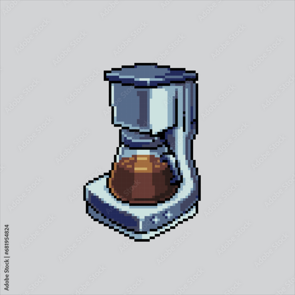 Pixel art illustration coffee machine. Pixelated coffee machine. Coffee ...