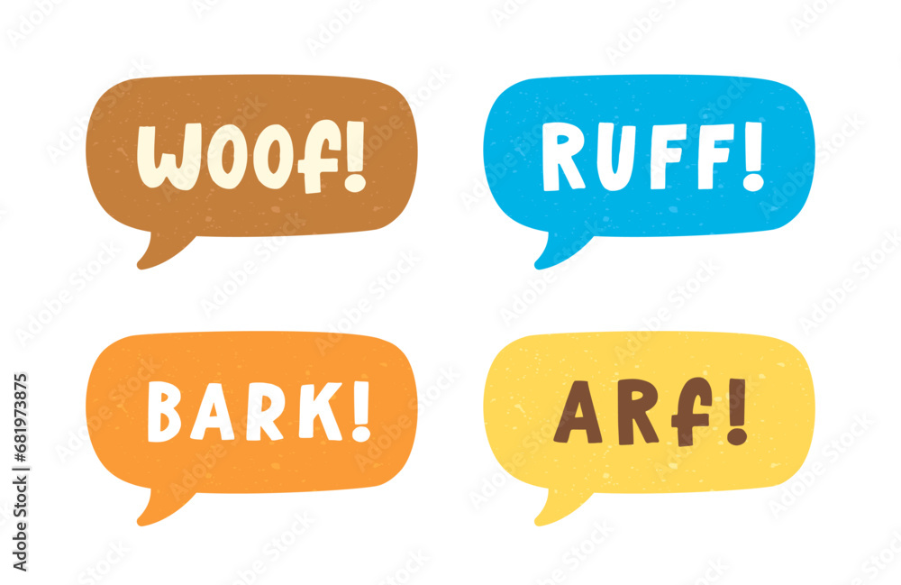 Dog bark animal sound effect text in a speech bubble balloon clipart ...