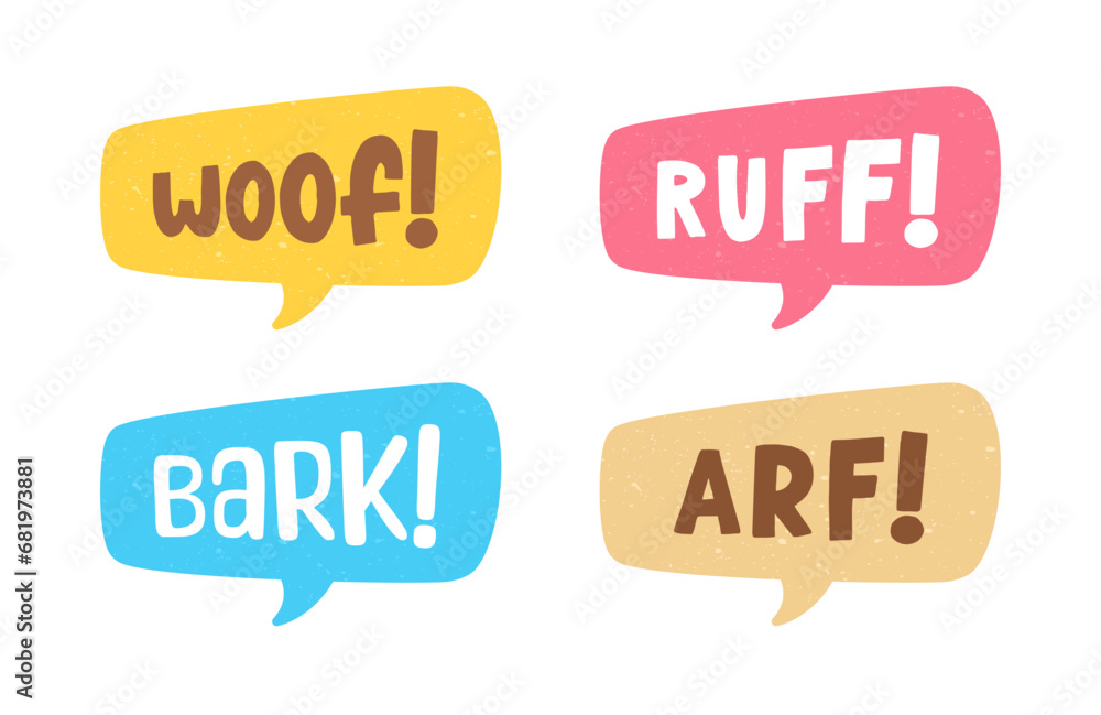 Dog bark animal sound effect text in a speech bubble balloon clipart ...