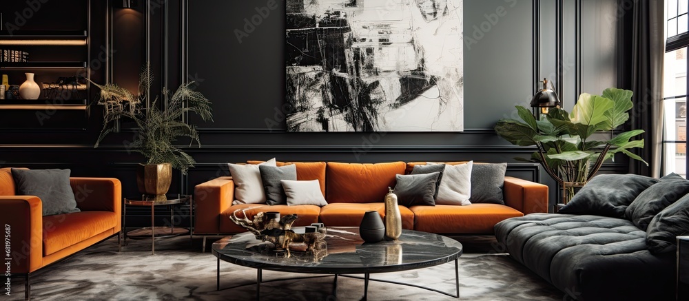 In the vintage house, the interior designer cleverly combined abstract ...