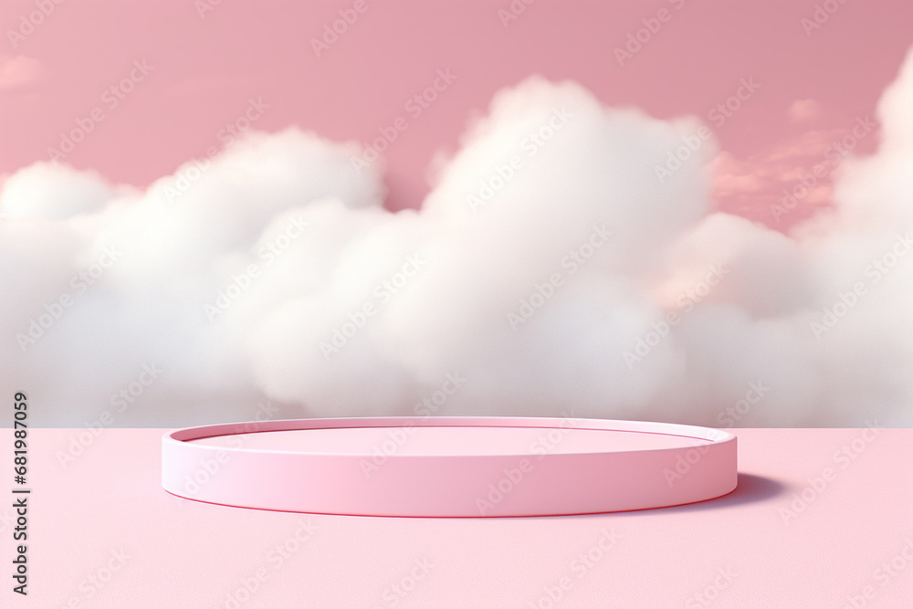 The 3d rendering landscape model of a pink sandbox with a circle ...