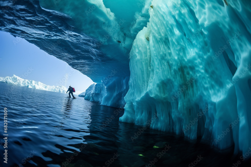 human with iceberg's serene magnificence and ecological significance ...