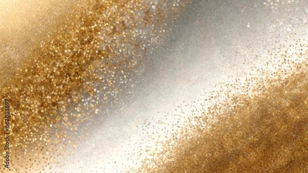 Sparkling Gold Particles Flowing on Abstract White Background. Animated ...