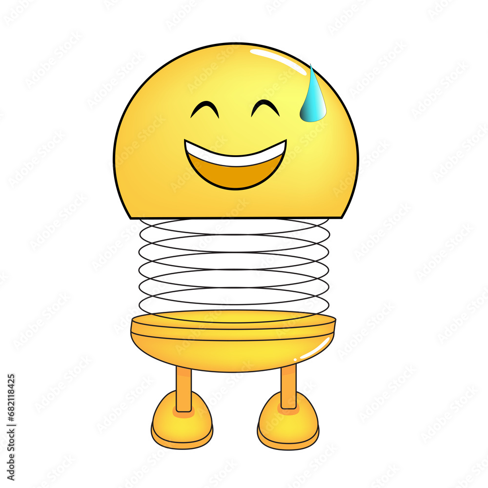 Vector illustration of spiral emoticon with body and legs. Cartoon ...
