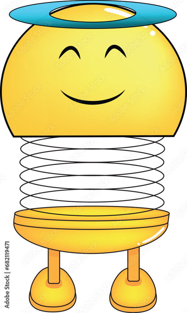 Vetor de Vector illustration of spiral emoticon with body and legs ...