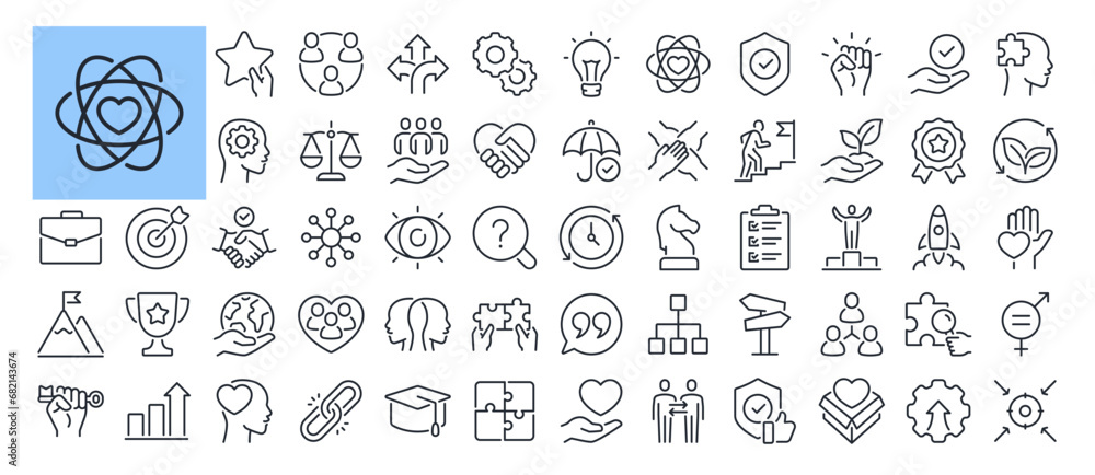 Core values concept. Integrity, mission, vision, trust, purpose ...