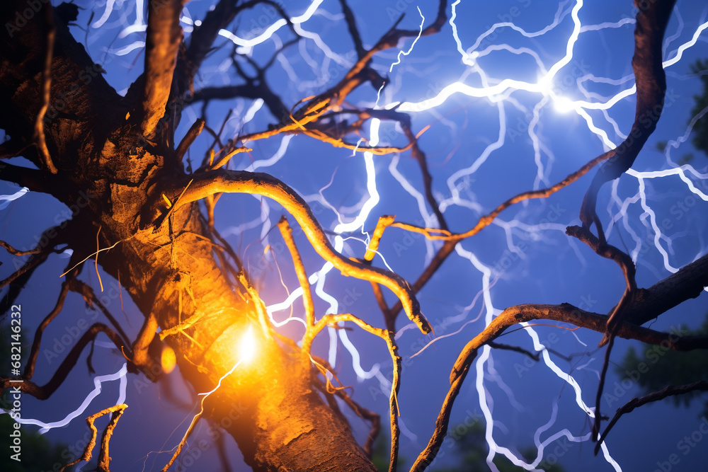 lightning bolt displays stunningly intricate branching patterns, a ...