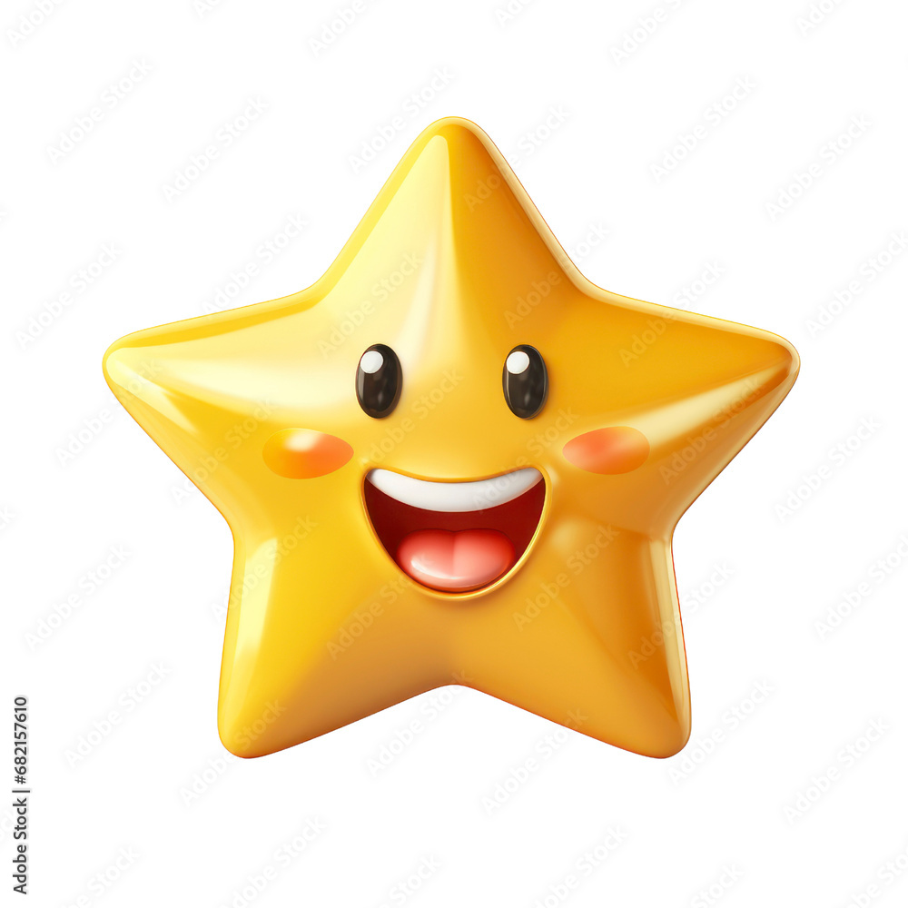 icon of a sparkling star emoji with twinkling points and a gleeful ...
