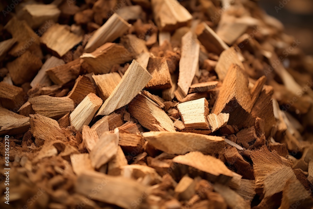 Wood Waste Transformed Into Biomass Fuel For Clean Energy. Сoncept ...