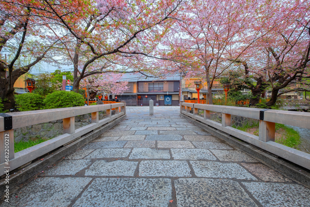 Tatsumi bashi bridge is the iconic place of Gion district in Kyoto ...