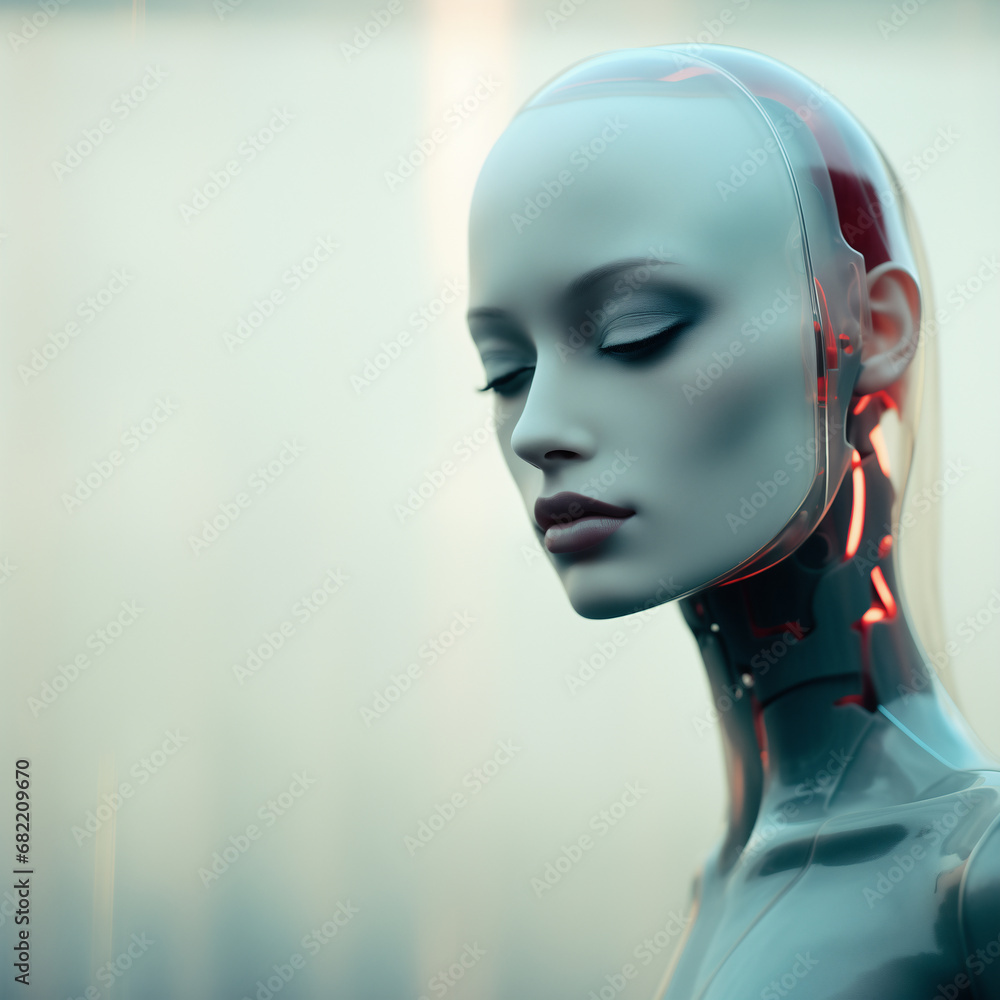 Newly manufactured augmented biomechatronic cyborg female in stasis ...