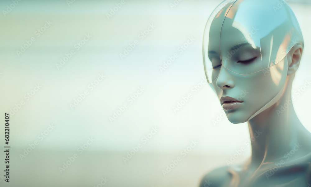 Newly manufactured augmented biomechatronic cyborg female in stasis ...