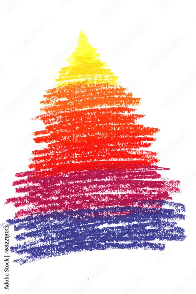 Christmas tree rainbow color isolated. Christmas and New Year ...