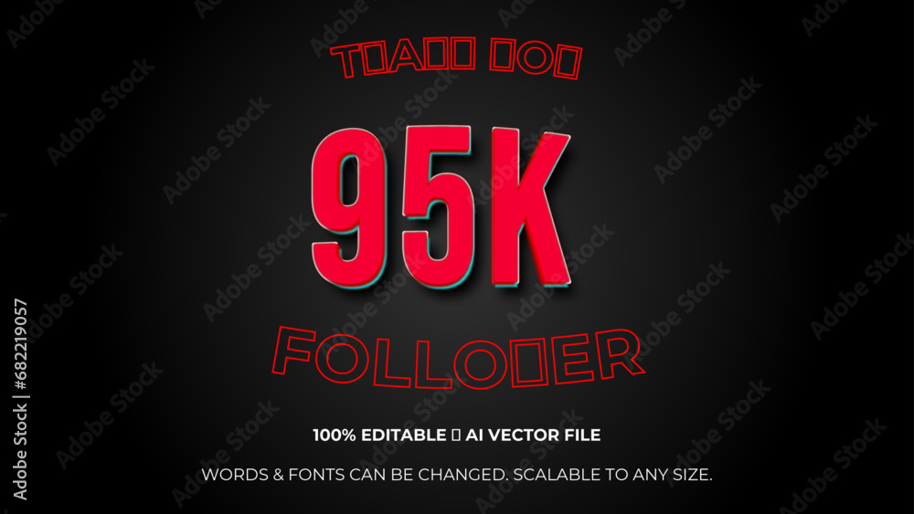 Thank you 95K followers congratulation template banner. 95k celebration ...