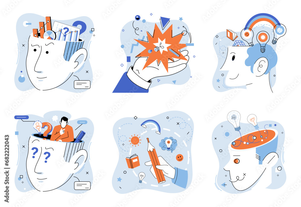 Mindset. Vector illustration. The mindset metaphor aids in ...