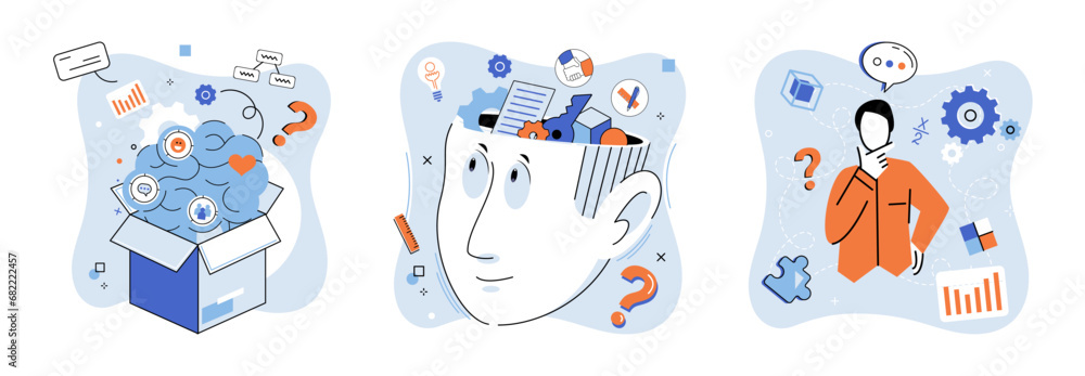 Mindset. Vector illustration. The mindset metaphor serves as bridge ...