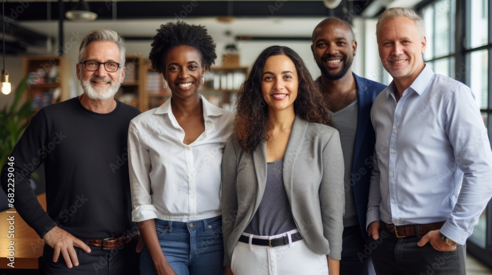 Foto de Diverse interracial business team, people diverse group looking ...