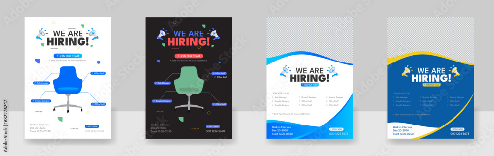 Hiring Job flyer design, We are hiring Job advertisement flyer poster ...