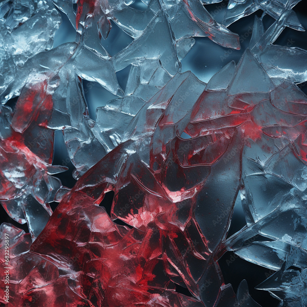 ice texture, thinny sharp frostbytes, dense interlaced needles of ice ...