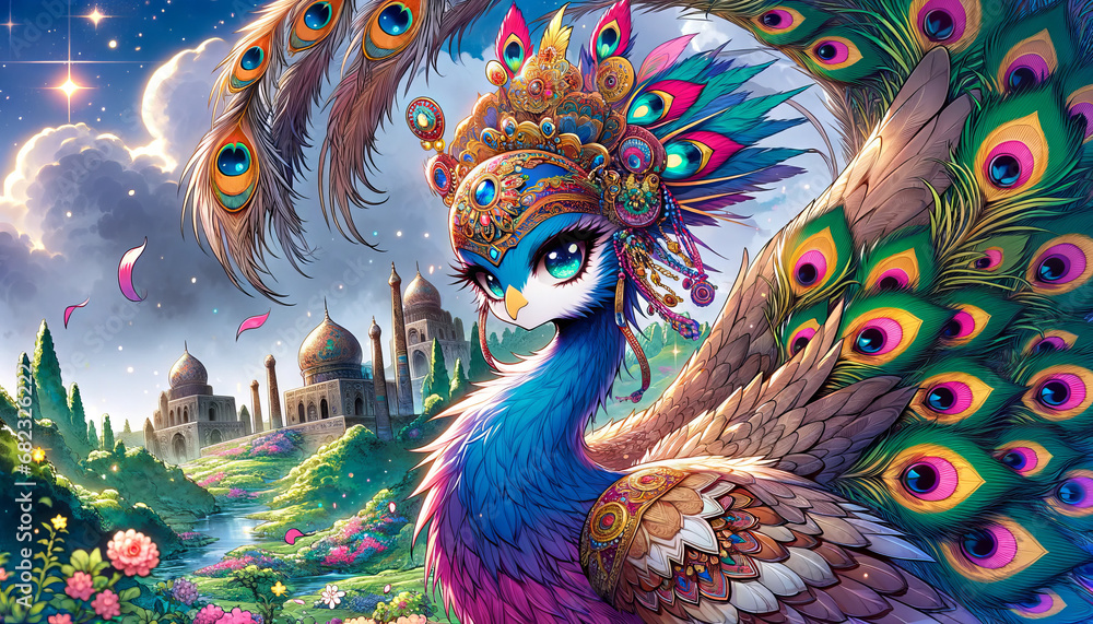 Angha, the majestic Persian mythological bird, set in an imaginative ...