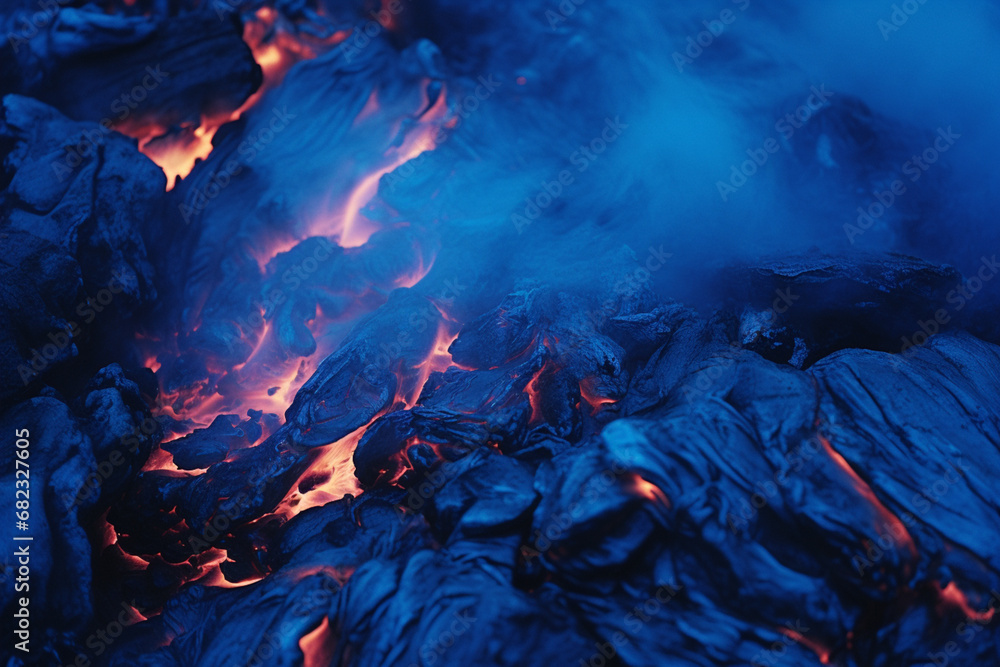 Abstract patterns inspired by blue lava, a rare phenomenon where ...